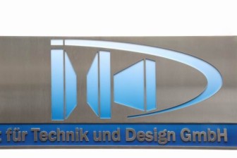 Firmenschild aus Edelstahl mit Plexi, Digiprint