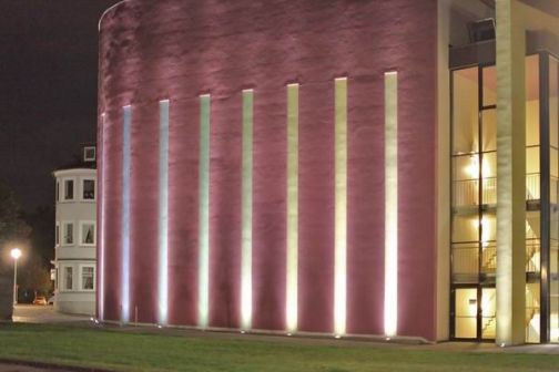 Anstrahlung der Fassade des Thega Filmpalast in Hildesheim